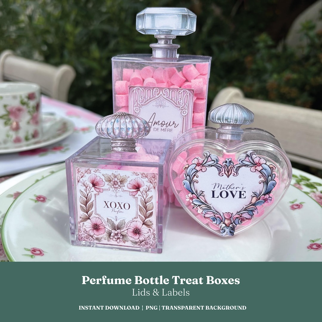 Tampas e rótulos para frascos de perfume para o Dia das Mães - Etsy ...