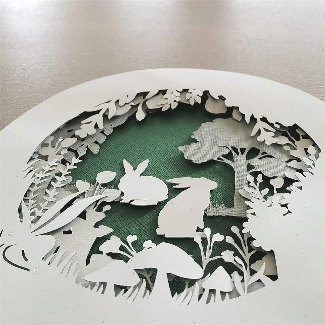 3D Layered SVG - Woodland Scene With Bunnies - Etsy