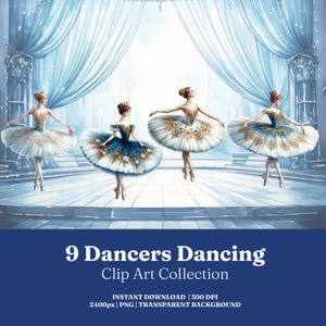 9 Dancers Dancing Ballerina Clip Art Collection - Etsy