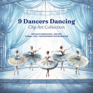 9 Dancers Dancing Ballerina Clip Art Collection - Etsy