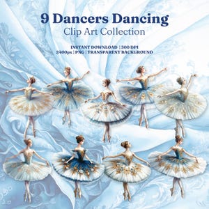 9 Dancers Dancing Ballerina Clip Art Collection - Etsy