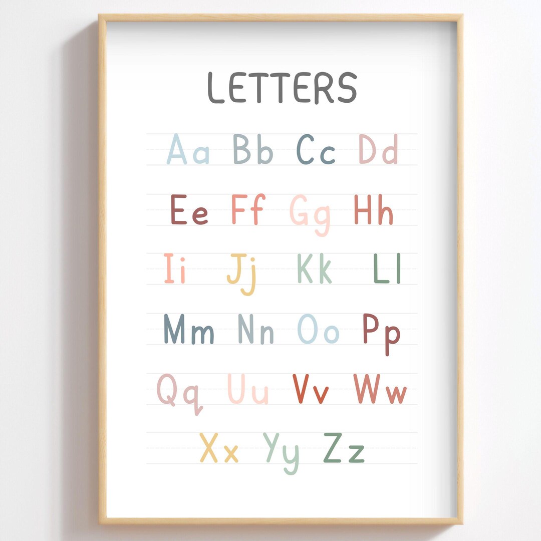 Montessori Boho Alphabet Poster, Classroom Decor (digital Download) - Etsy
