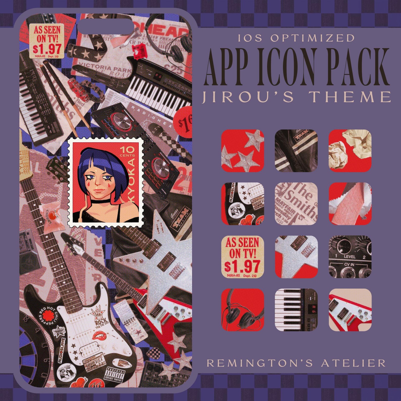 Jirou's Theme / MHA Rockstar App Icon Pack for Ios / Collage Style - Etsy