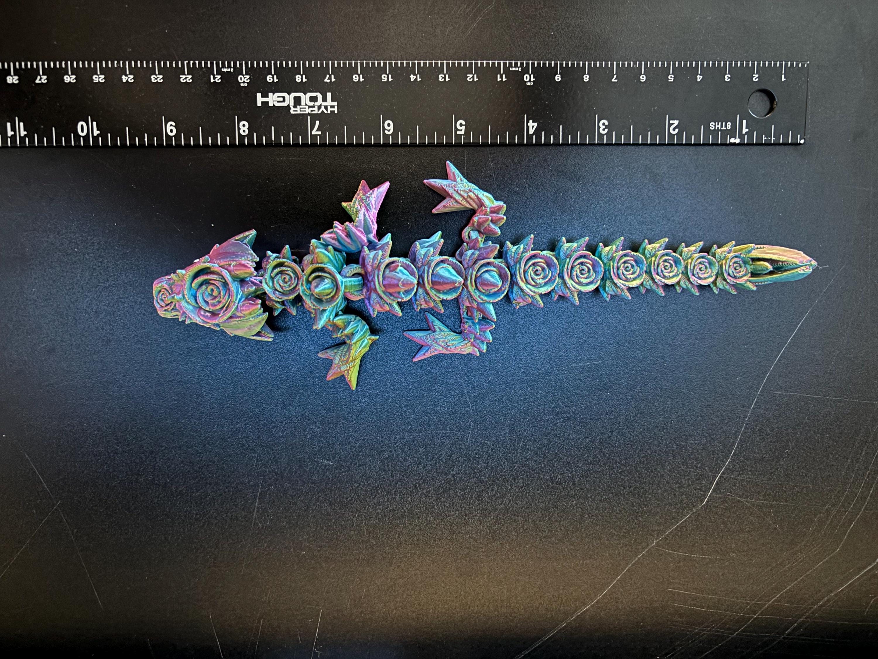 Articulated 3D Printed Flower Dragon - Etsy