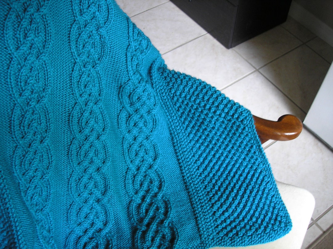 Knitted Afghan Pattern - Trinity & Saxon Braid - PDF - Etsy
