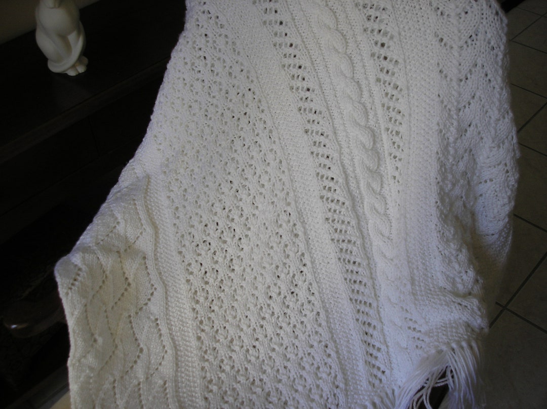 Knitted Afghan Pattern - Five Lace Panels, PDF - Etsy