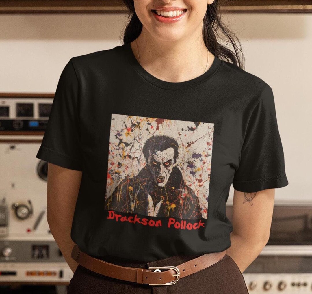 Drackson Pollock Halloween Count Dracula T-shirt Scary Modern Art ...