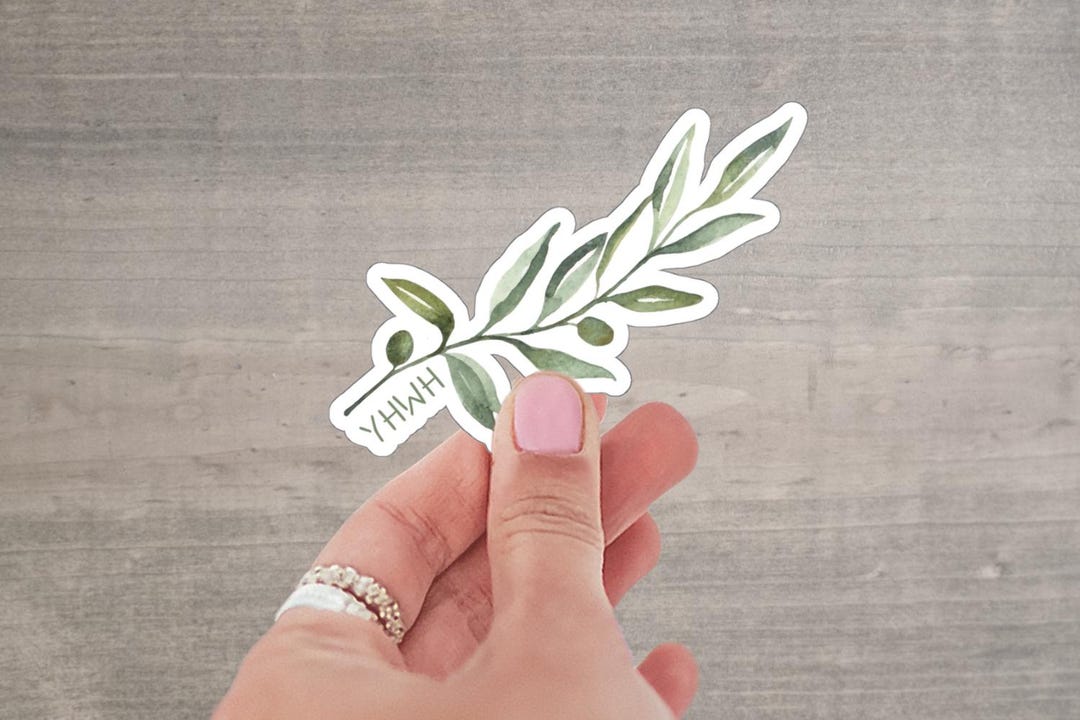 Abide Olive Branch Sticker, Olive Branch Clipart, Vinyl Sticker ...