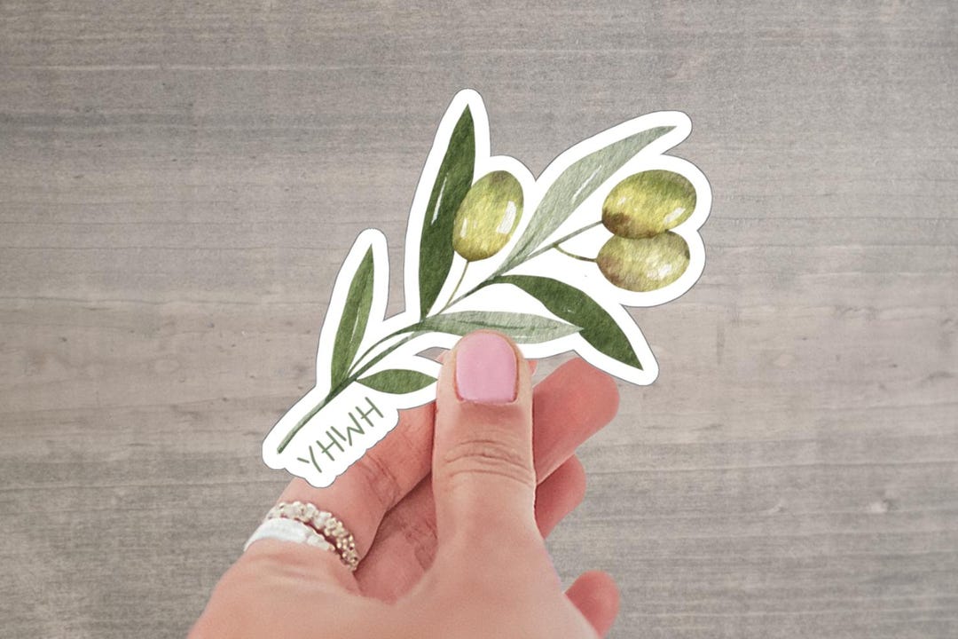 Abide Olive Branch Sticker, Olive Branch Clipart, Vinyl Sticker ...