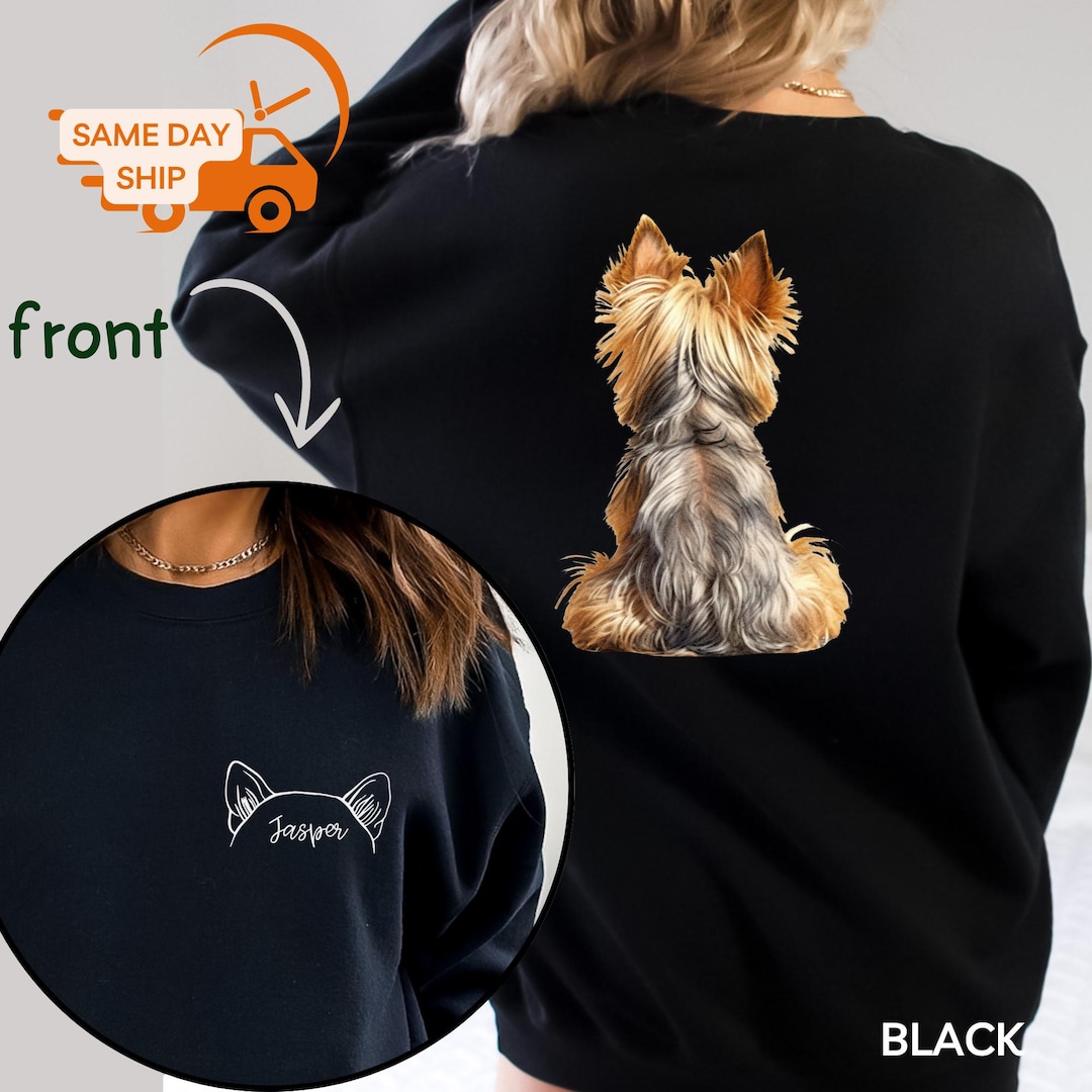Custom Yorkie Sweatshirt, Yorkshire Terrier Sweater, Yorkie Lover Gif ...