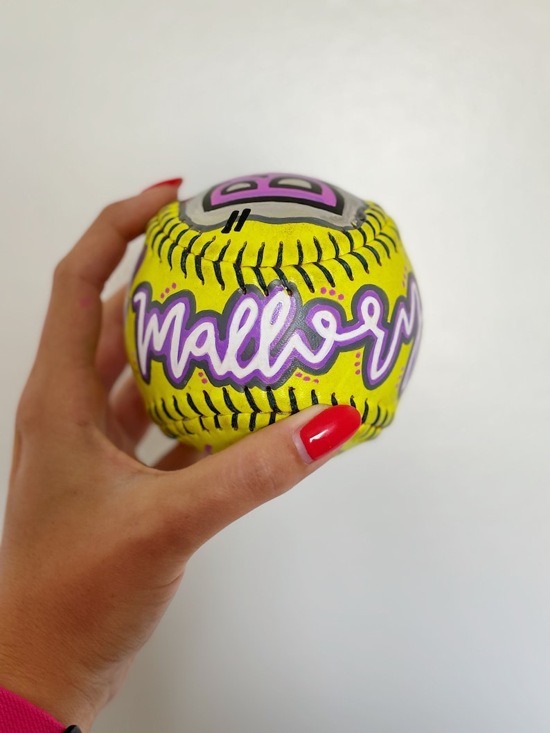 Customized Hand-painted Softball - Etsy