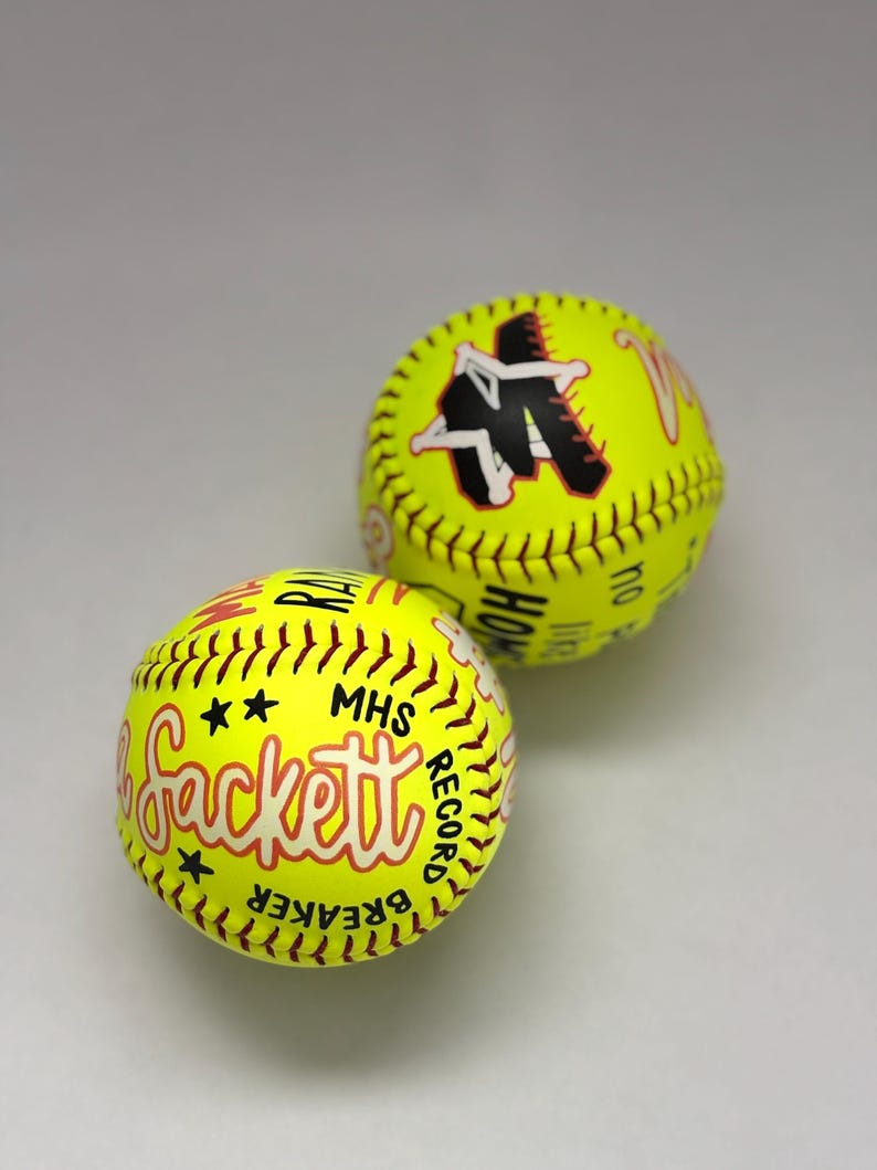 Customized Hand-painted Softball - Etsy
