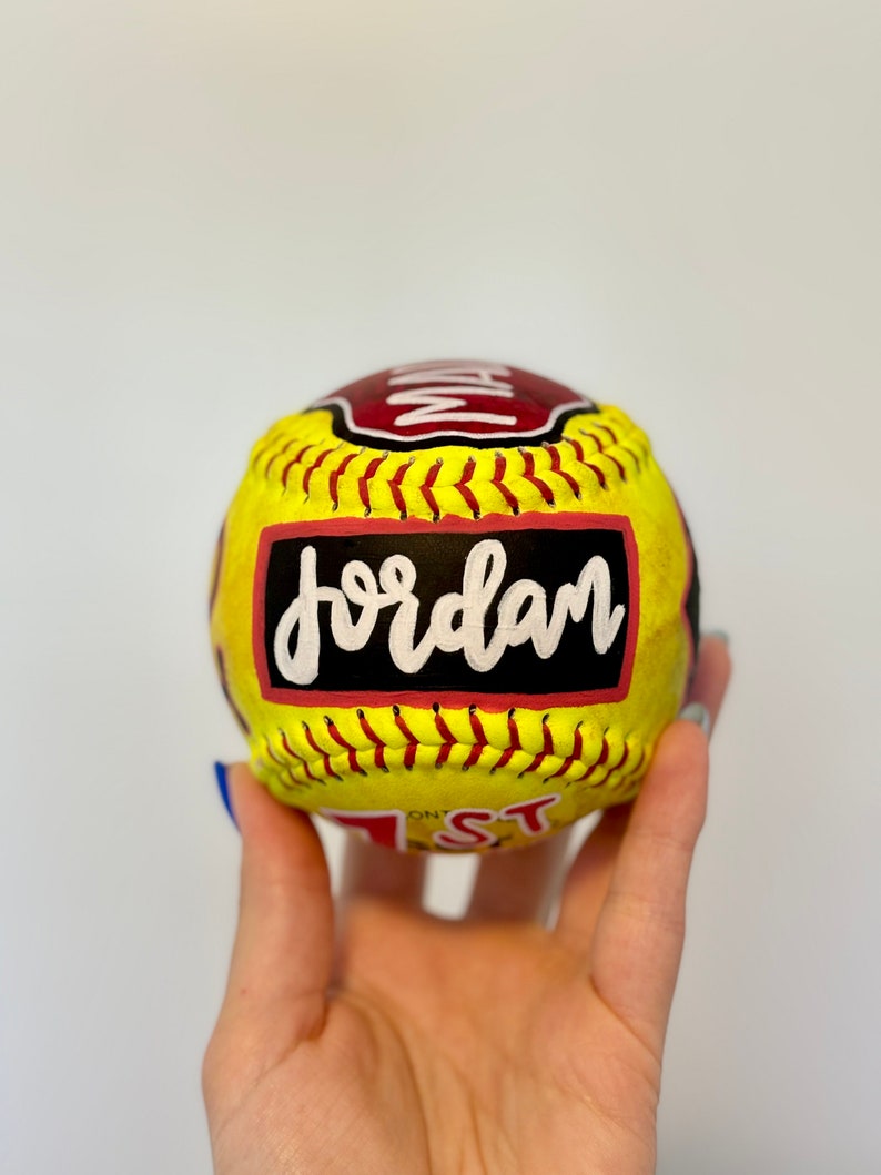 Customized Hand-painted Softball - Etsy