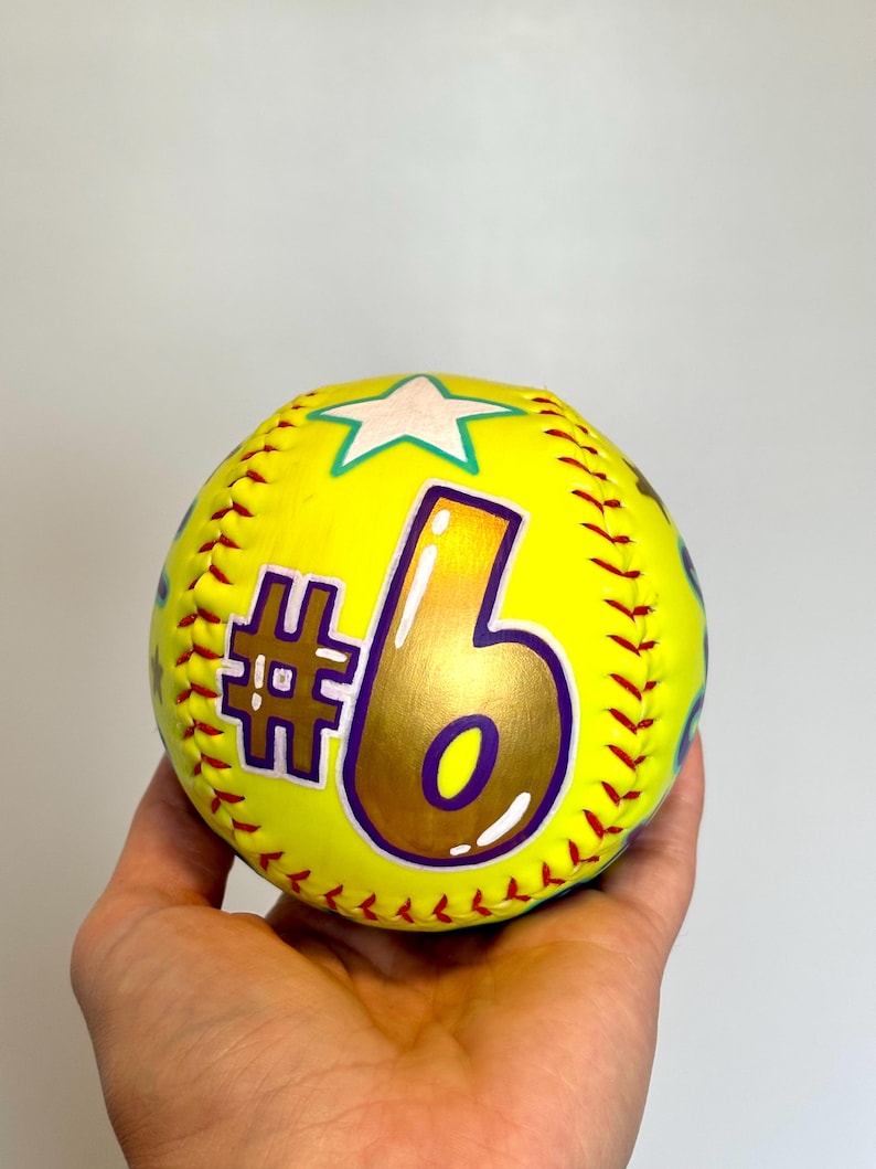 Customized Hand-painted Softball - Etsy