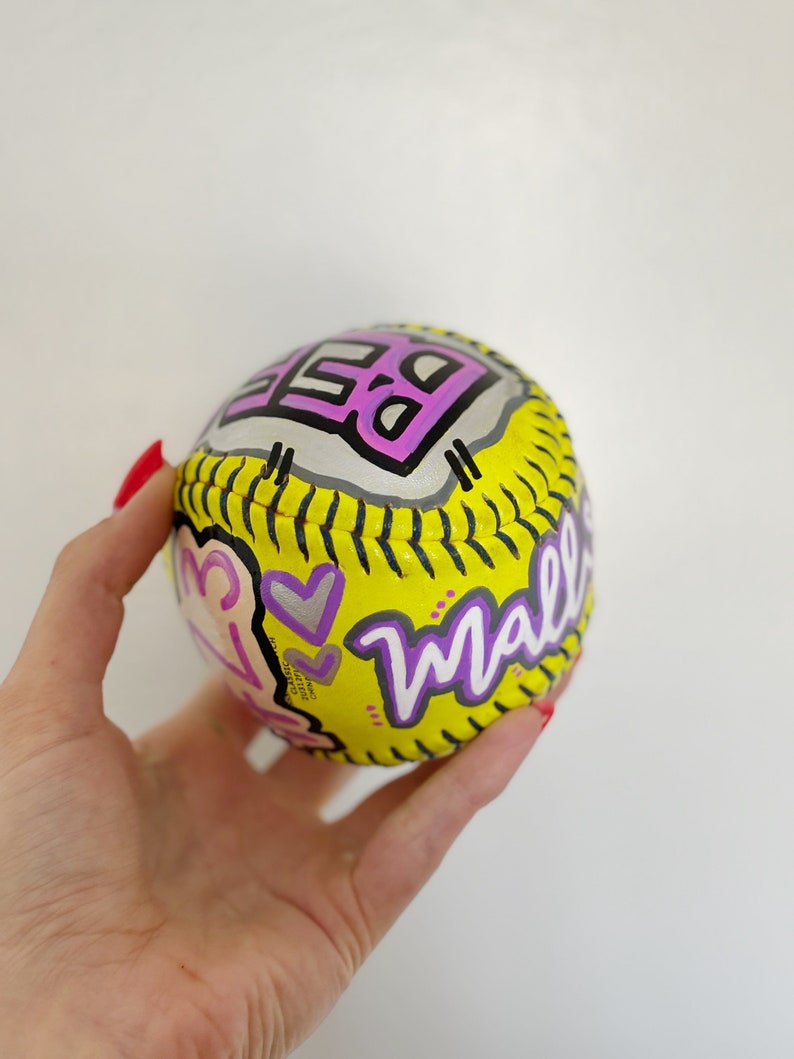 Customized Hand-painted Softball - Etsy