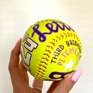 Customized Hand-painted Softball - Etsy