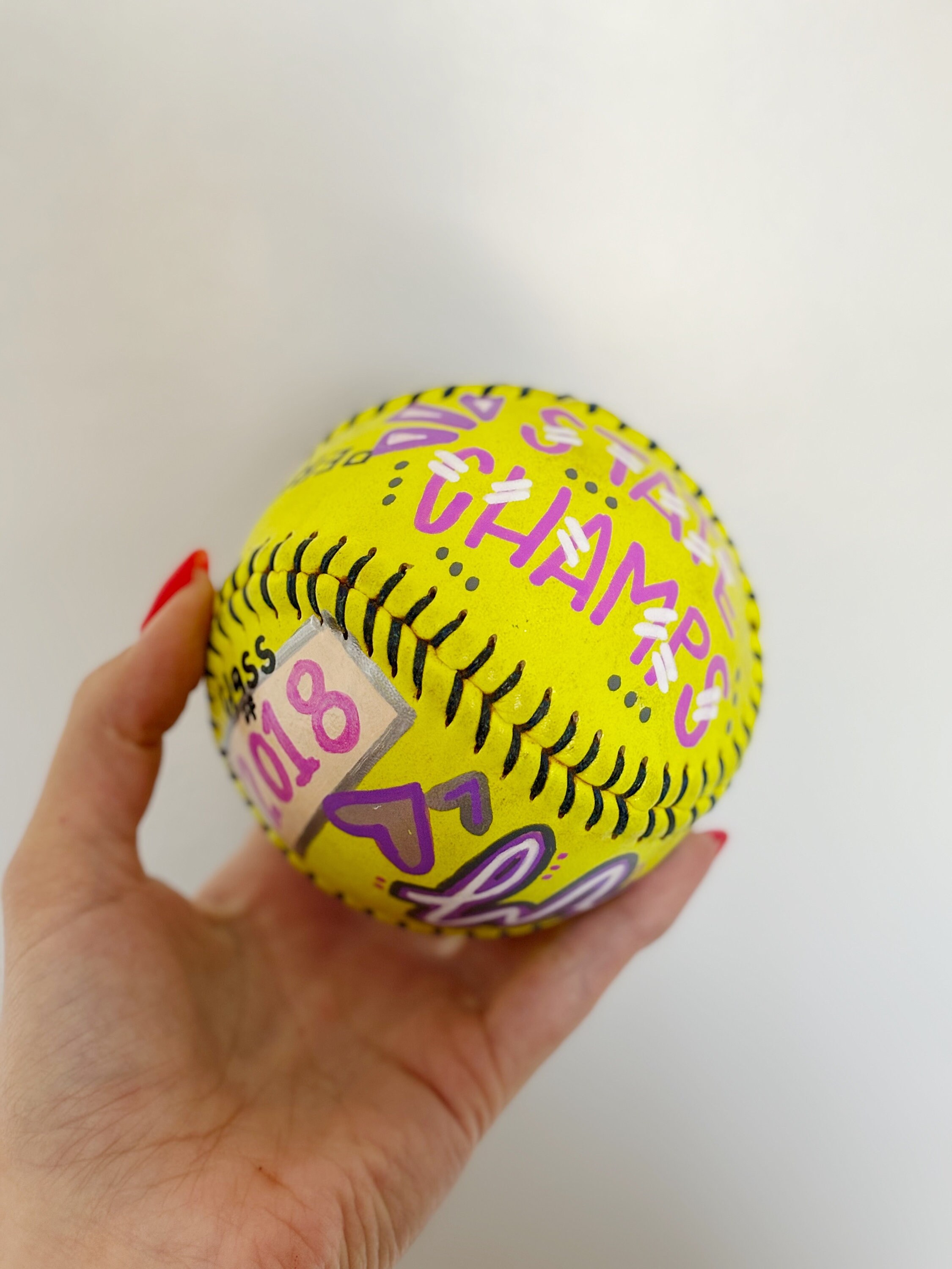 Customized Hand-painted Softball - Etsy