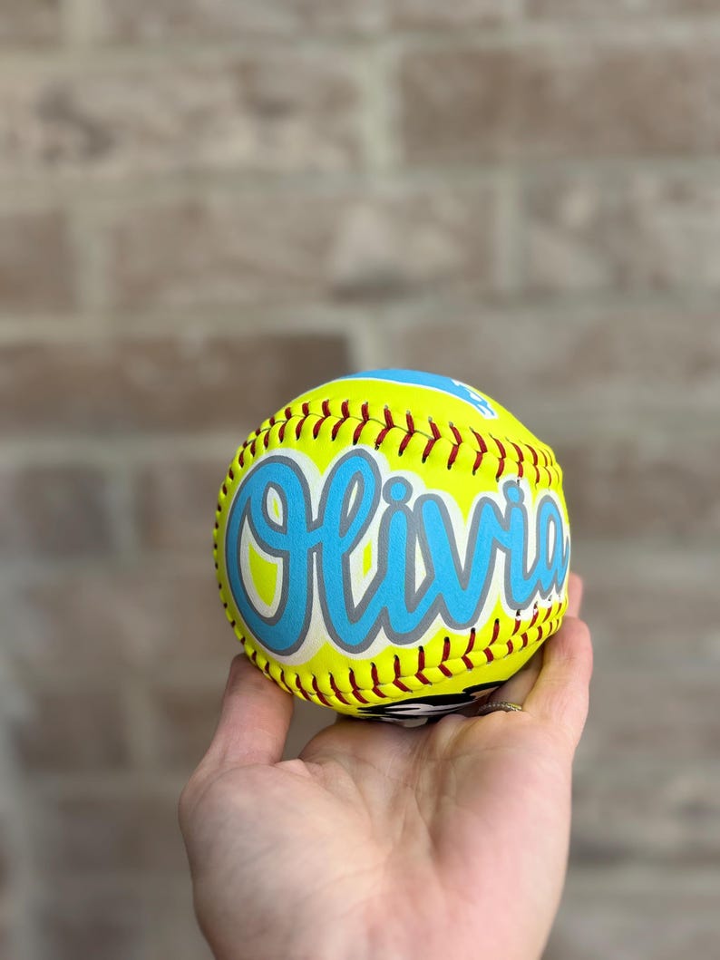 Customized Hand-painted Softball - Etsy