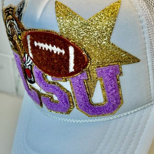 Custom LSU White/gold Patch Trucker Hat. Adult, Adjustable Back. - Etsy