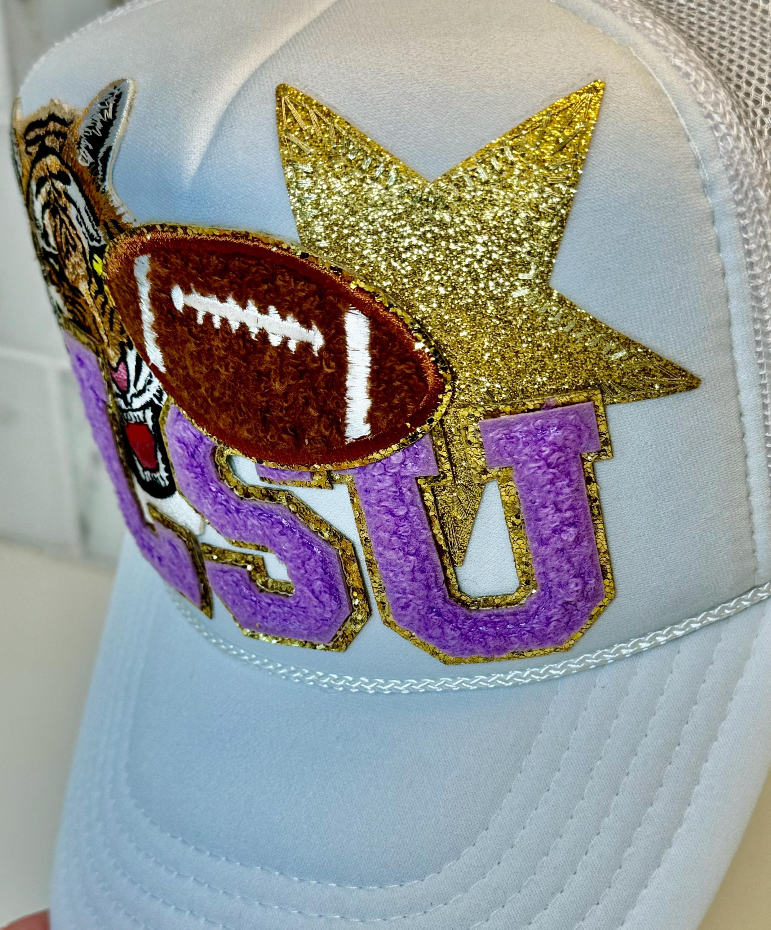 Custom LSU White/gold Patch Trucker Hat. Adult, Adjustable Back. - Etsy
