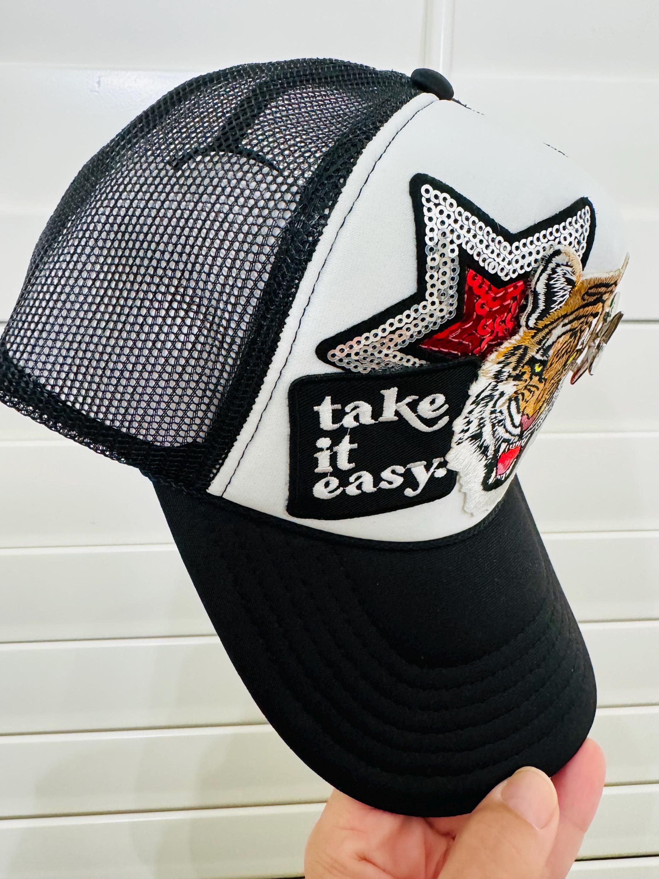 Take It Easy Tiger - Trucker Patch Hat - Etsy