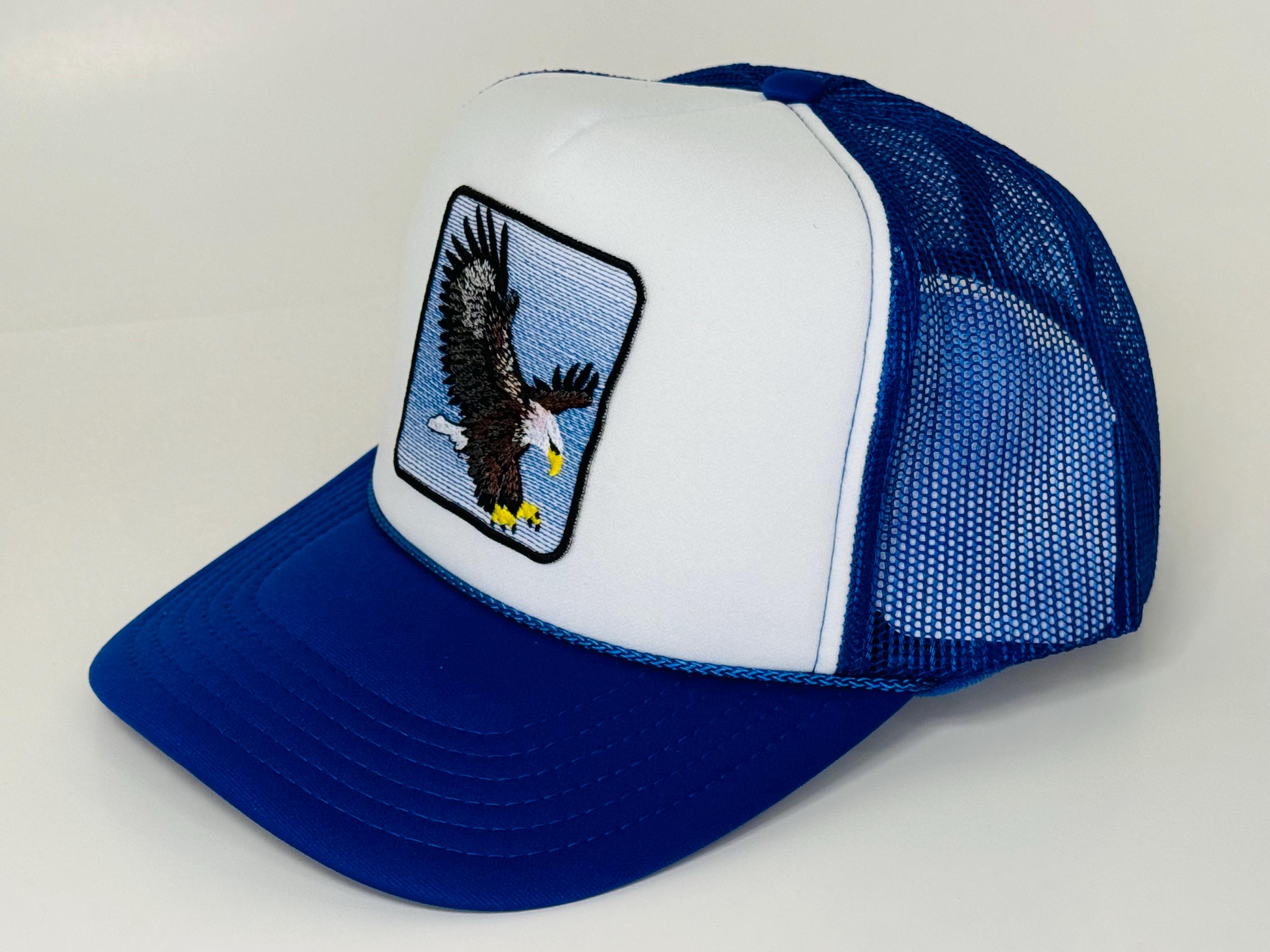 Bald Eagle Patch Hat White and Blue Unisex Trucker Hat - Etsy