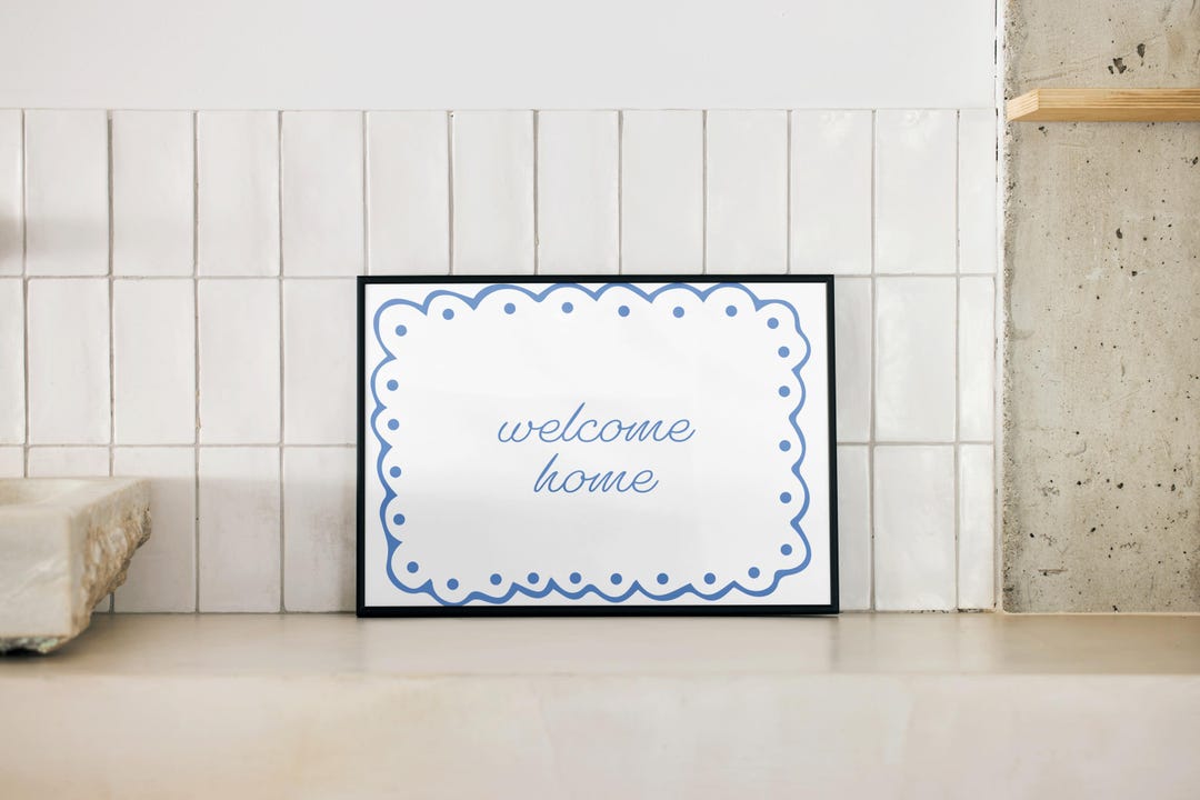 Welcome Home Blue Poster - Etsy