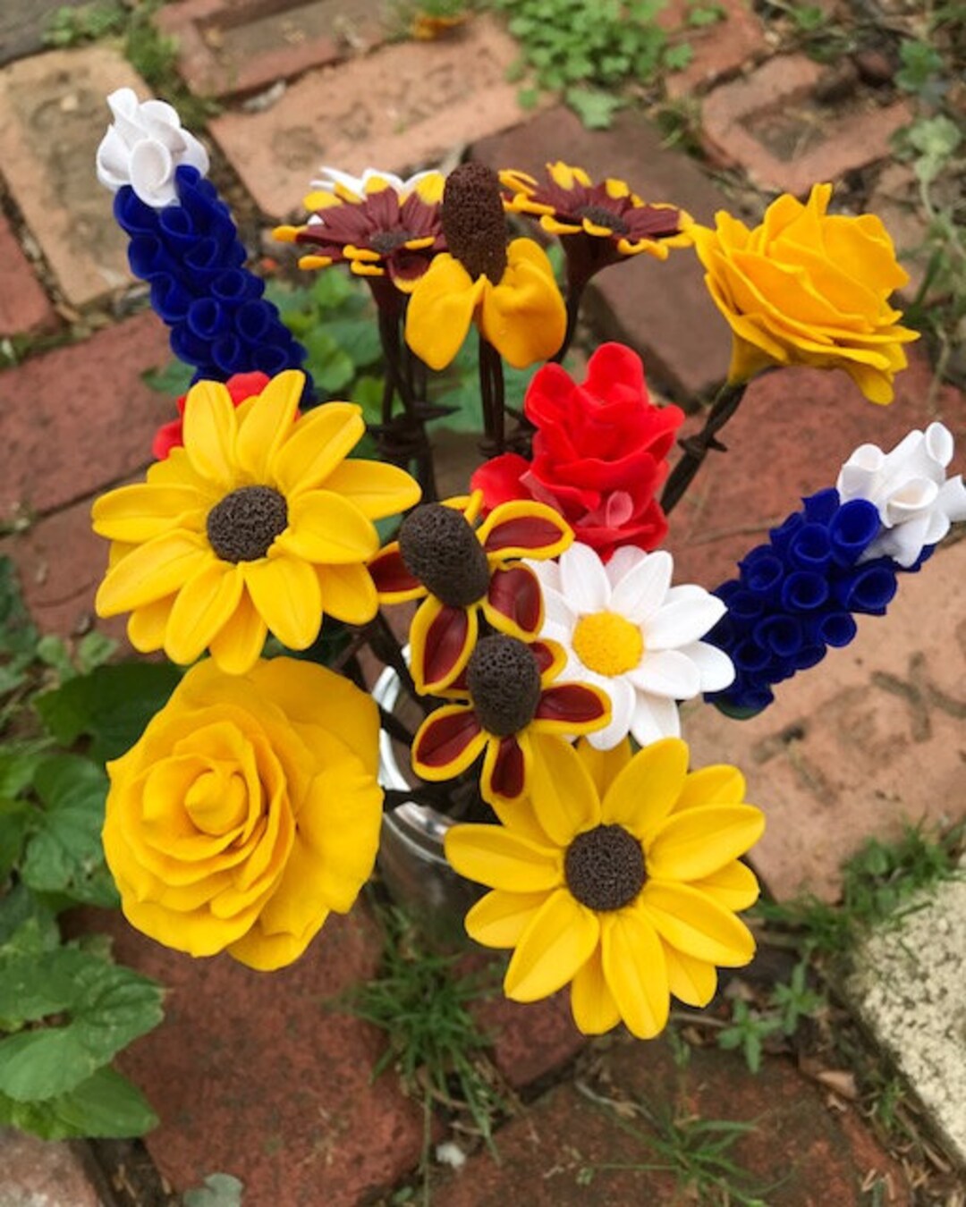 Artificialtexas Wildflowersbouquetrustic Decorfarmhouse Decorsculpted ...