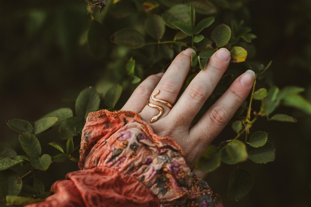 Coil of Rebirth. a Bohemian Adjustable Gold Slender Snake Ring. - Etsy