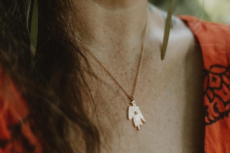 Thunderbird. a Mythical Gold Bird Talisman Necklace. - Etsy