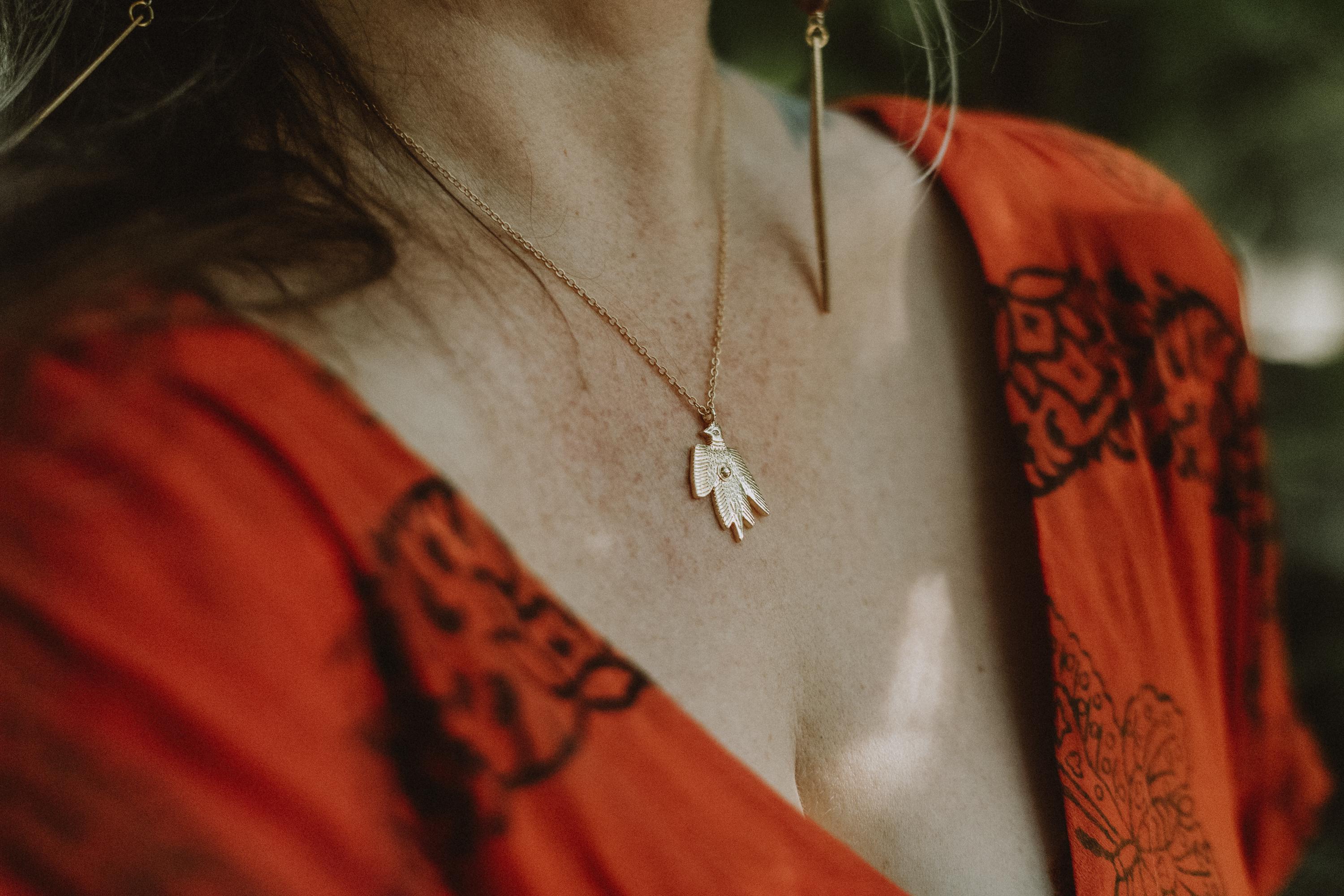 Thunderbird. a Mythical Gold Bird Talisman Necklace. - Etsy