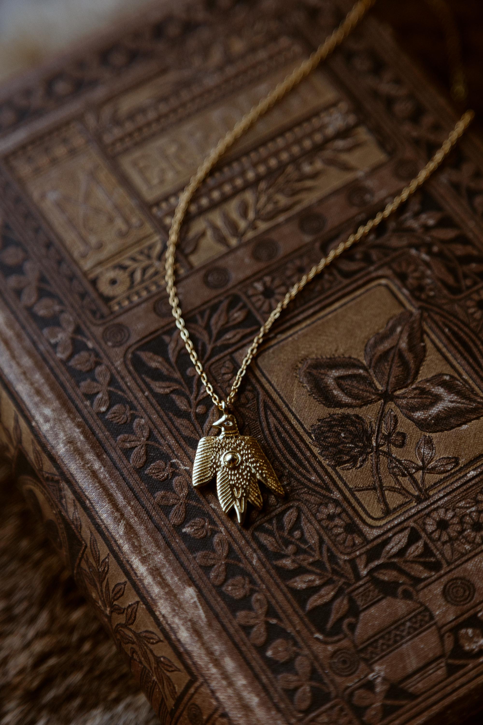 Thunderbird. a Mythical Gold Bird Talisman Necklace. - Etsy