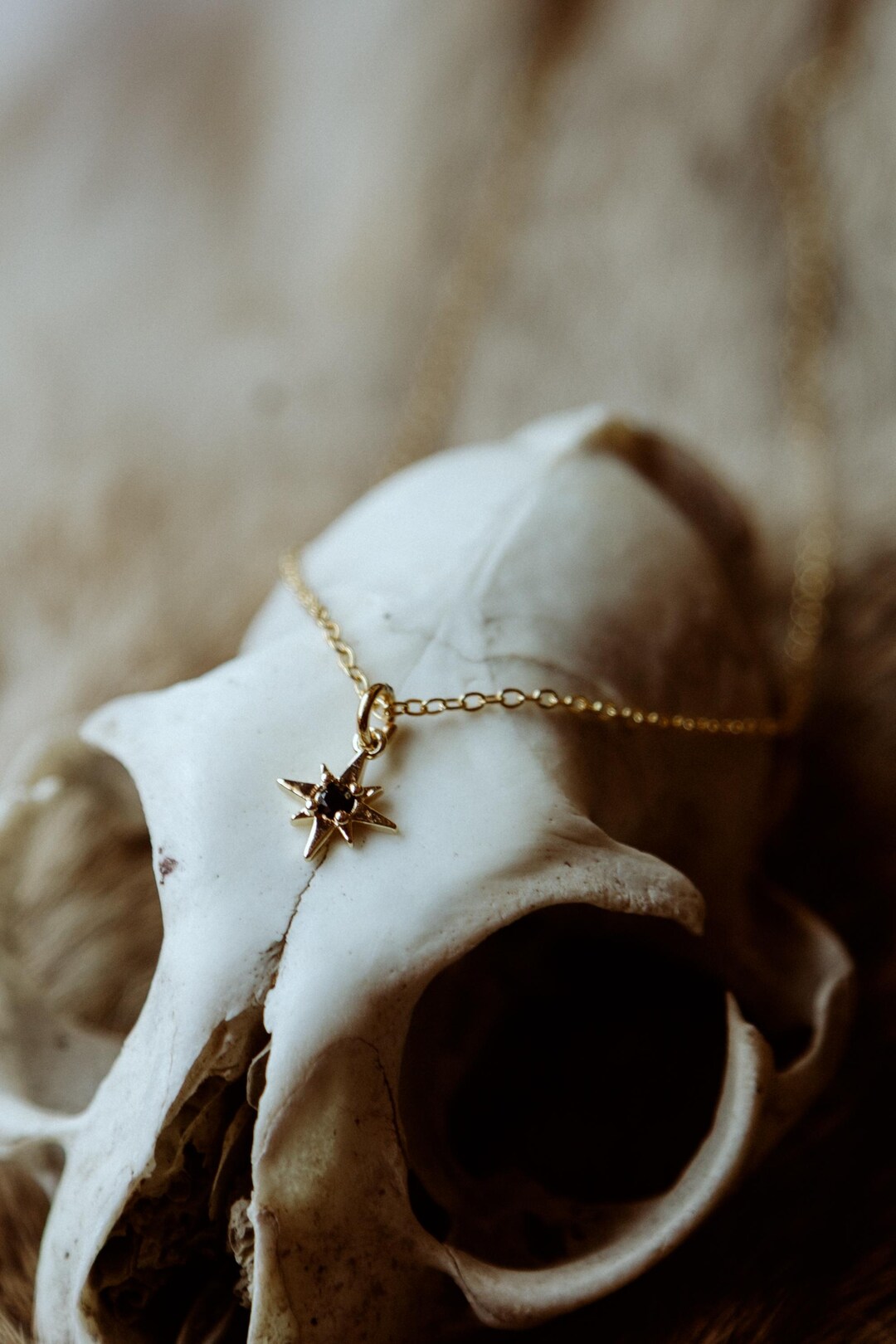 Nocture Starlight. a Bohemian Tiny Golden North Star Talisman Necklace ...