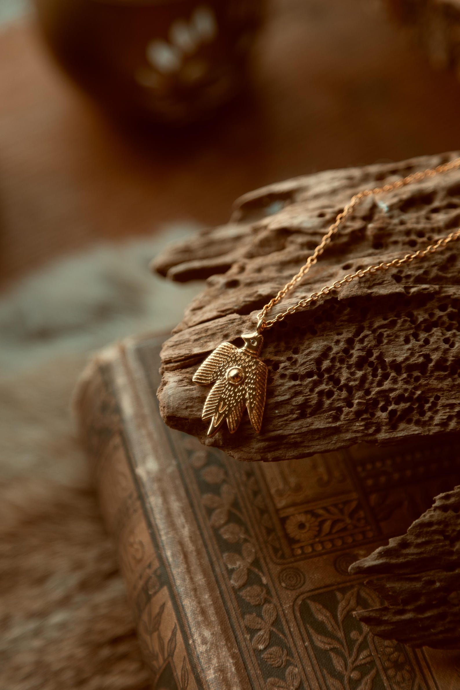 Thunderbird. a Mythical Gold Bird Talisman Necklace. - Etsy