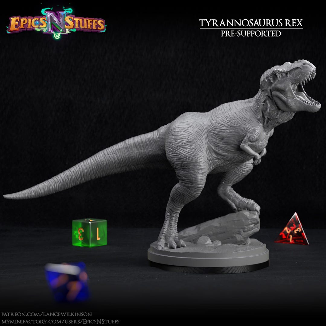 Tyrannosaurus Rex Test Miniature 3D Printed Dungeons and Dragons ...