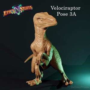 Velociraptor Pose 3A Dinosaurs Miniature 3D Printed Dungeons and ...