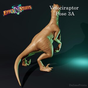Velociraptor Pose 3A Dinosaurs Miniature 3D Printed Dungeons and ...
