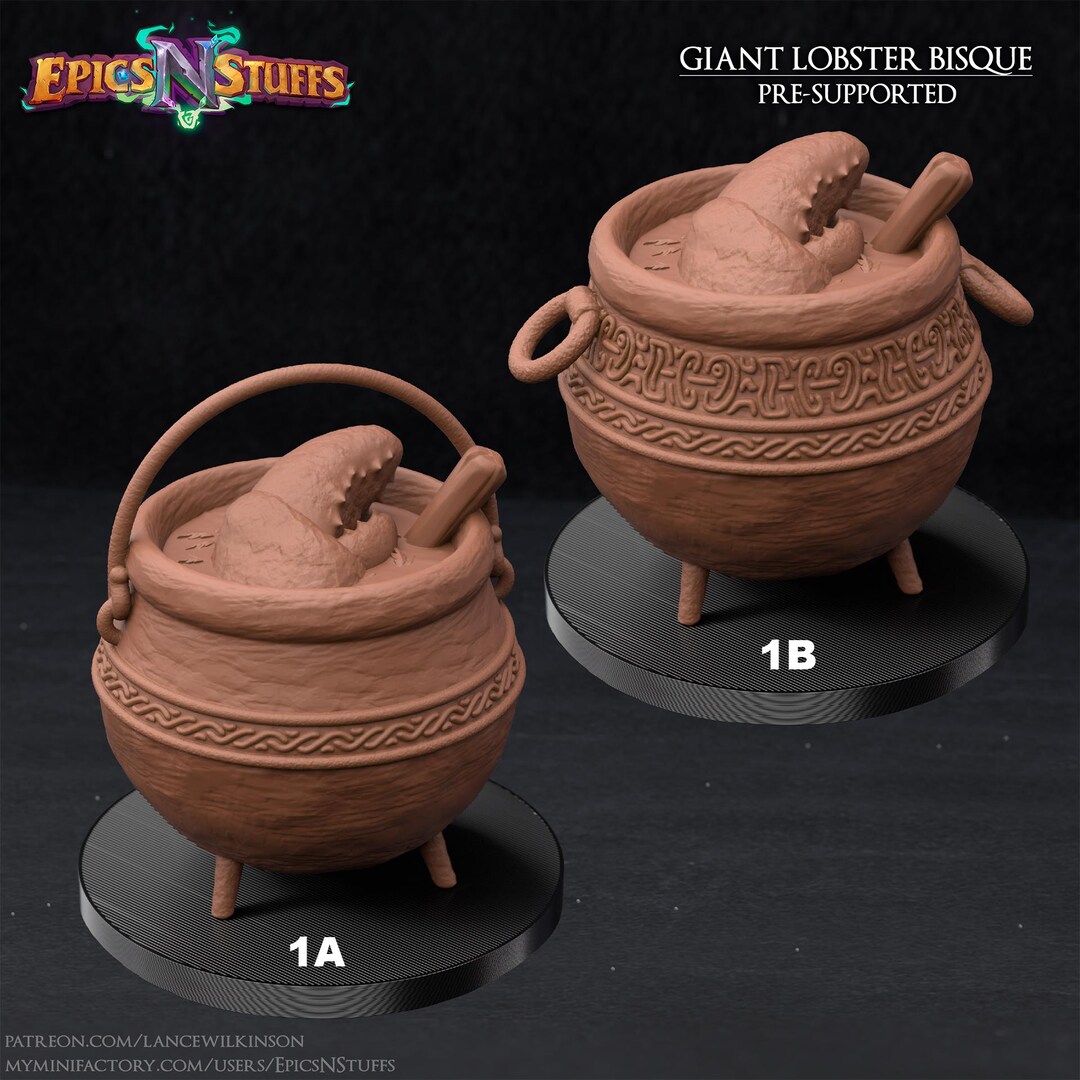 Giant Lobster Bisque 1B Miniature 3D Printed Dungeons and Dragons ...