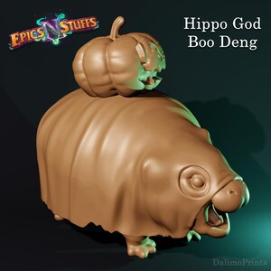 Boo Deng Hippo God Miniature 3D Printed Dungeons and Dragons Miniature ...