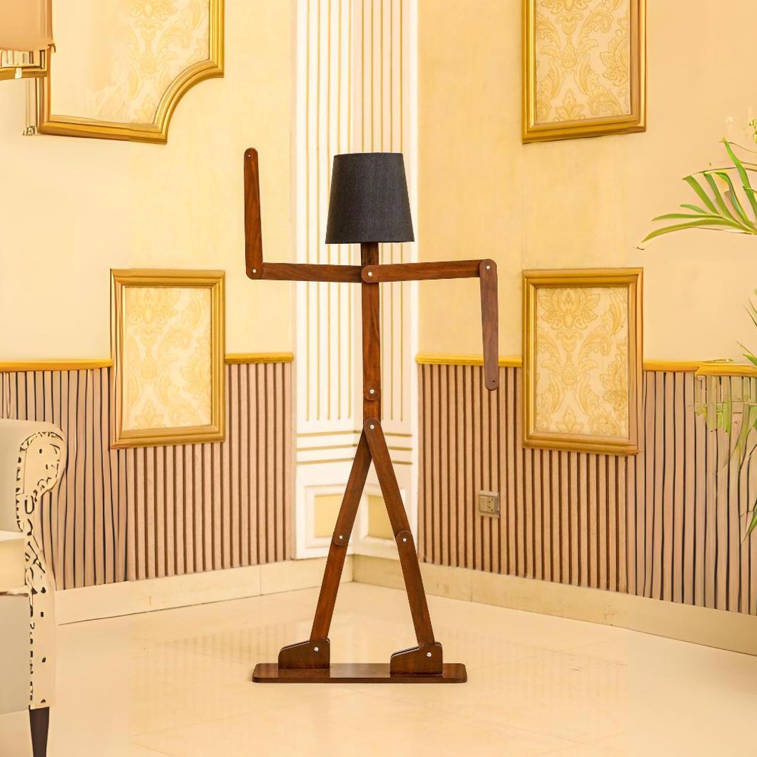 Wooden Stickman Floor Lamp Like Human Lamp for Room Décor Reading Lamp ...