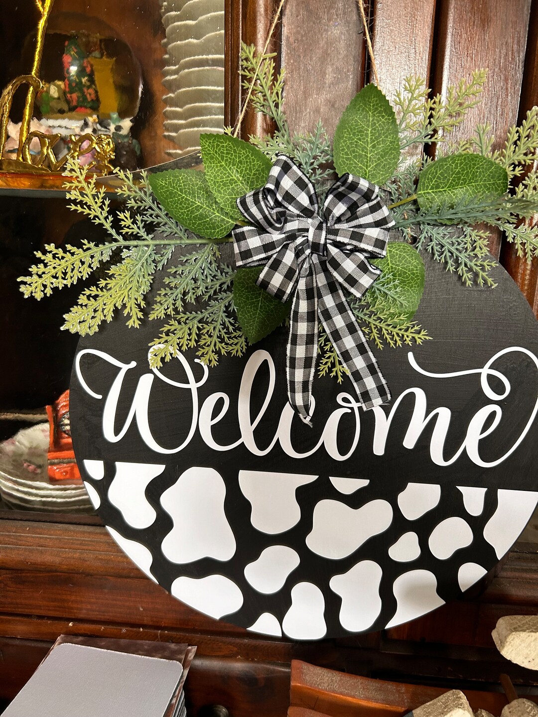 Cow Print Welcome Sign - Etsy