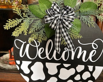 Cow Print Welcome Sign - Etsy