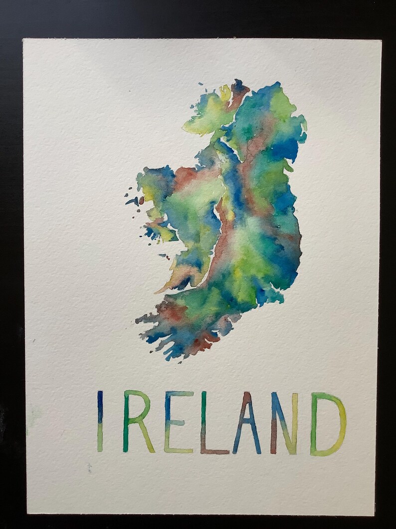 Ireland Watercolor Map - Etsy