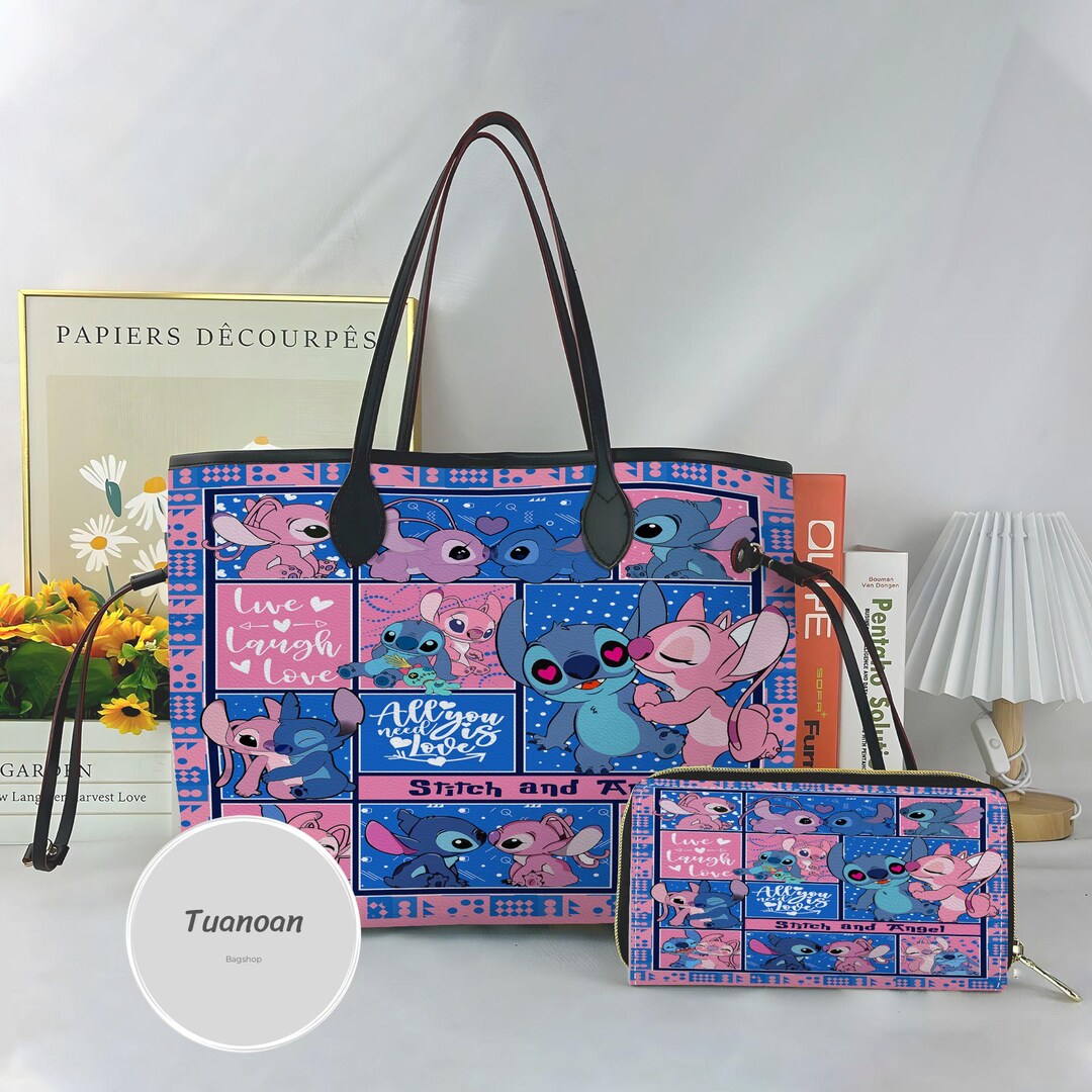 Stitch and Lilo Leather Handbag, Stitch and Lilo Women Purses, Stitch ...
