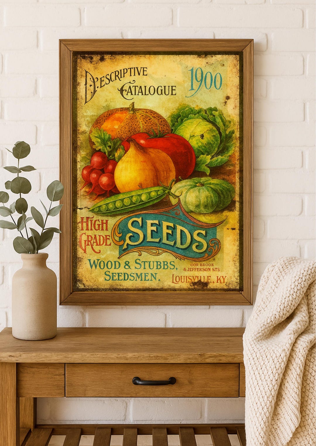 Vintage Vegetable Seed Catalogue Poster: Retro Farmhouse Kitchen Print ...