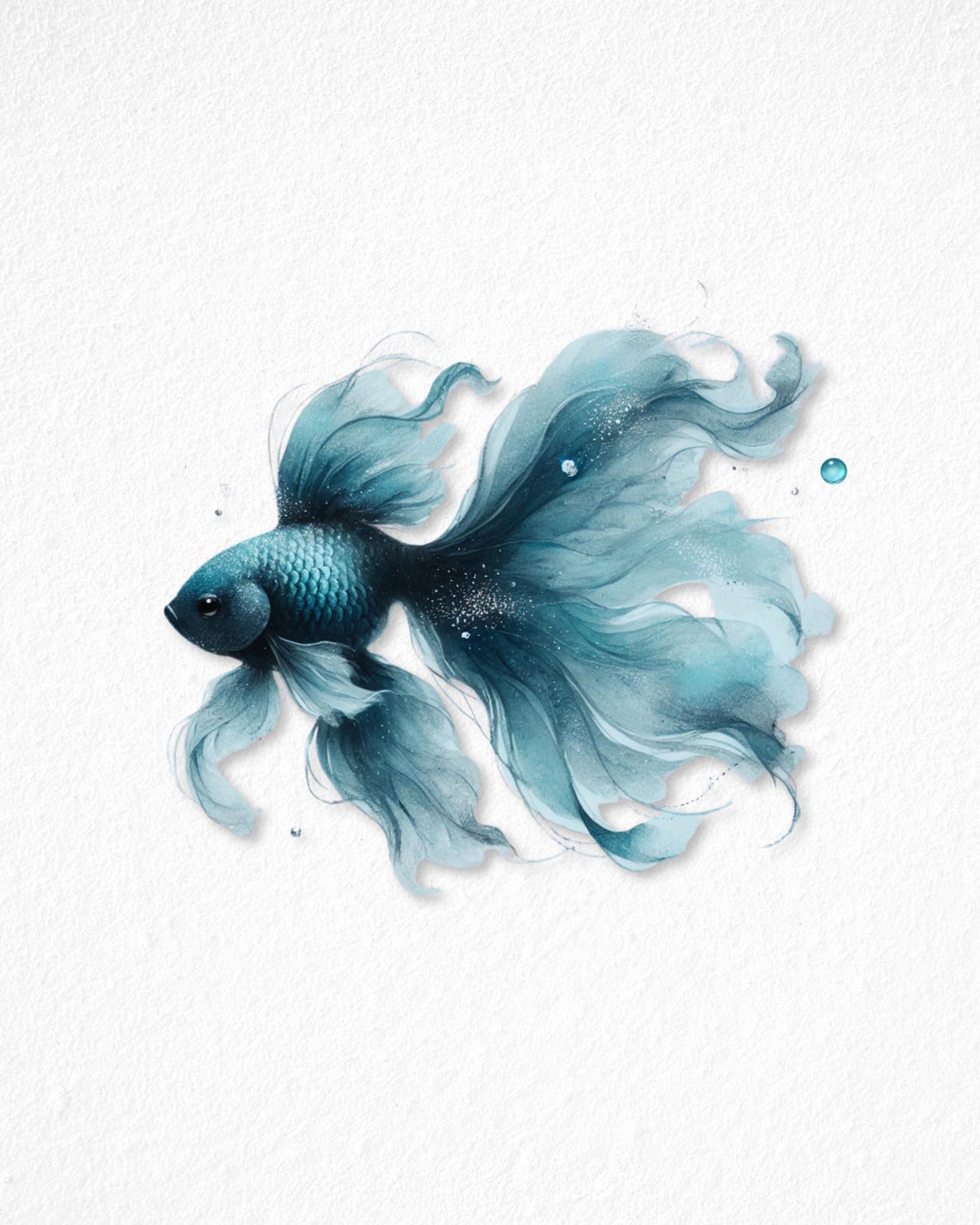 Teal Fish Trio Watercolor Art Prints: Coastal Wall Decor (digital ...