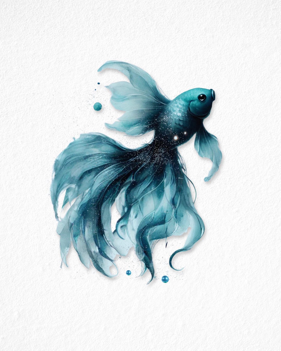 Teal Fish Trio Watercolor Art Prints: Coastal Wall Decor (digital ...