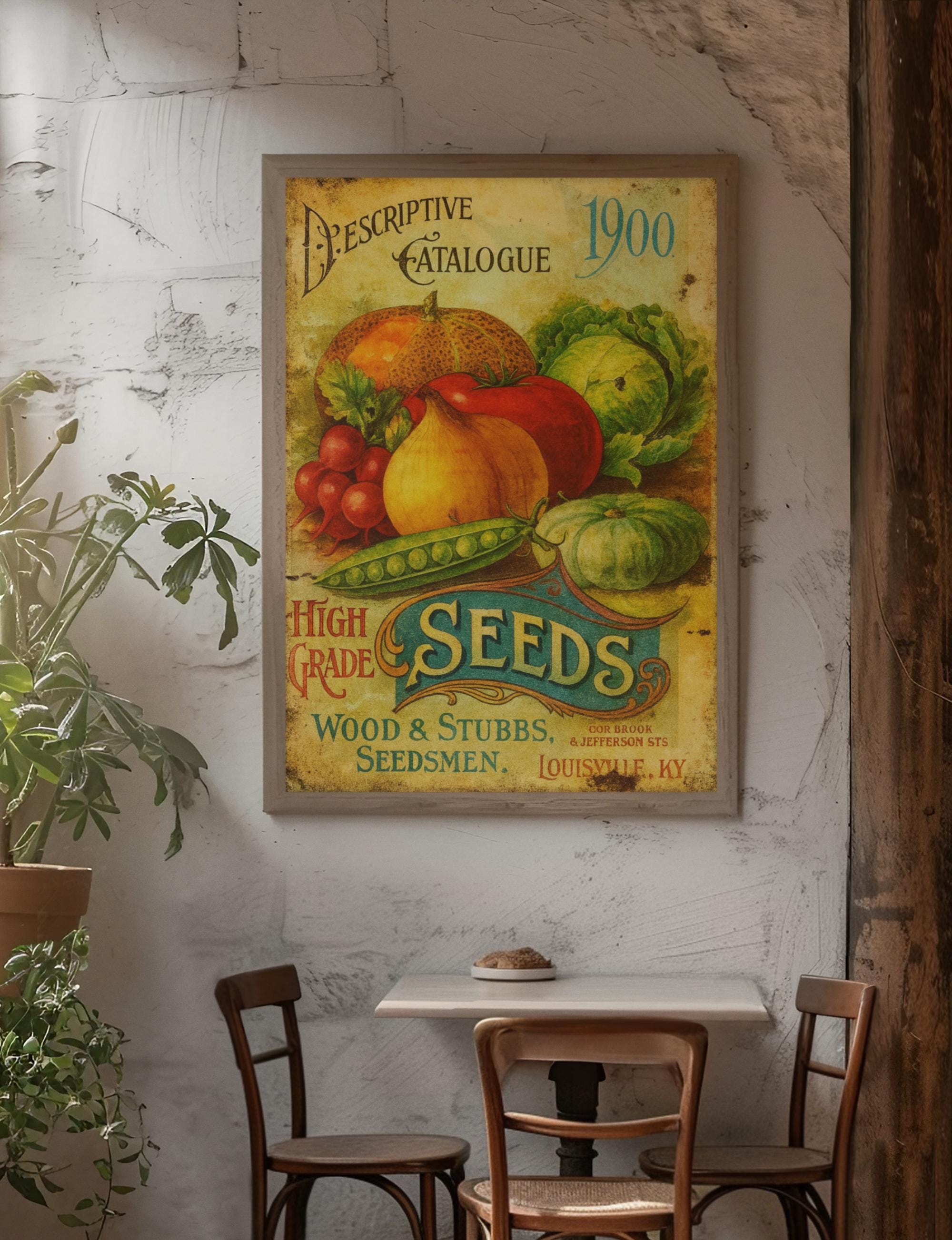Vintage Vegetable Seed Catalogue Poster: Retro Farmhouse Kitchen Print ...