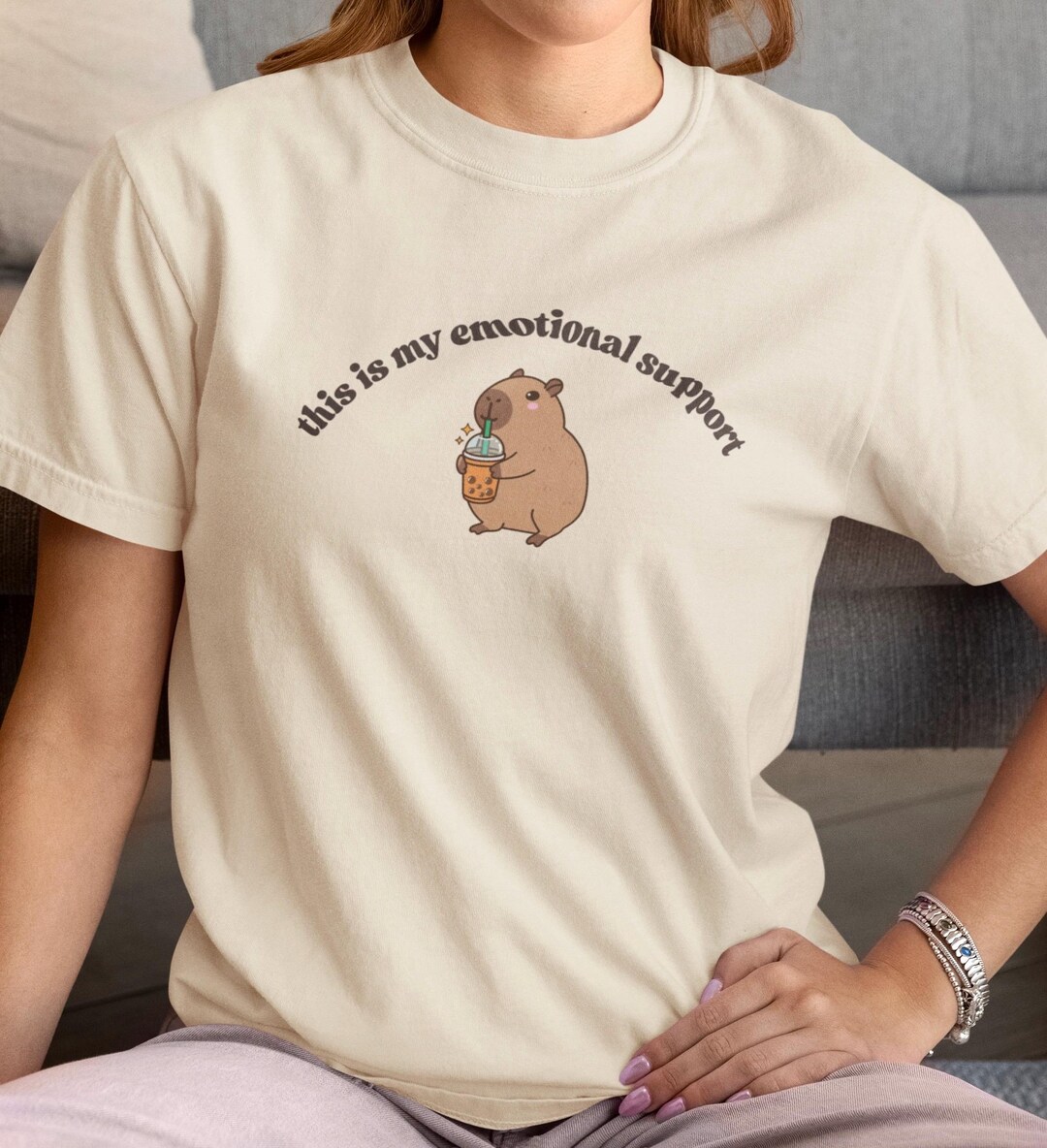 Capybara Shirt – Emotional Support Animal Tee, Funny Capybara Graphic T ...