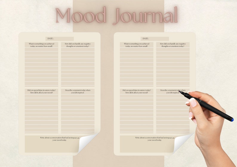 Mood Journal Prompts Mental Health Journal Therapy Journal Anxiety ...